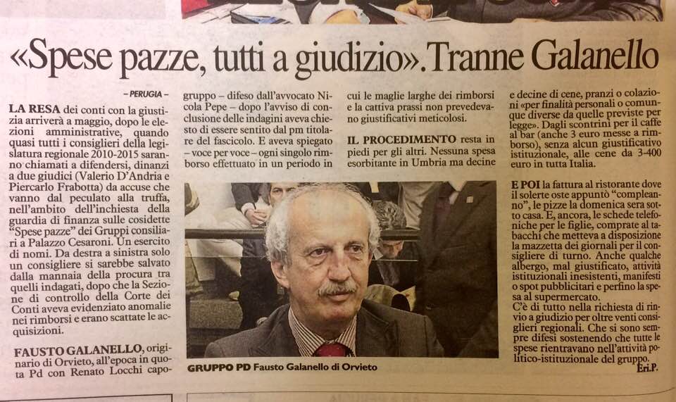 Galanello il politico più "innocente" dell'Umbria. Come tutti i ...