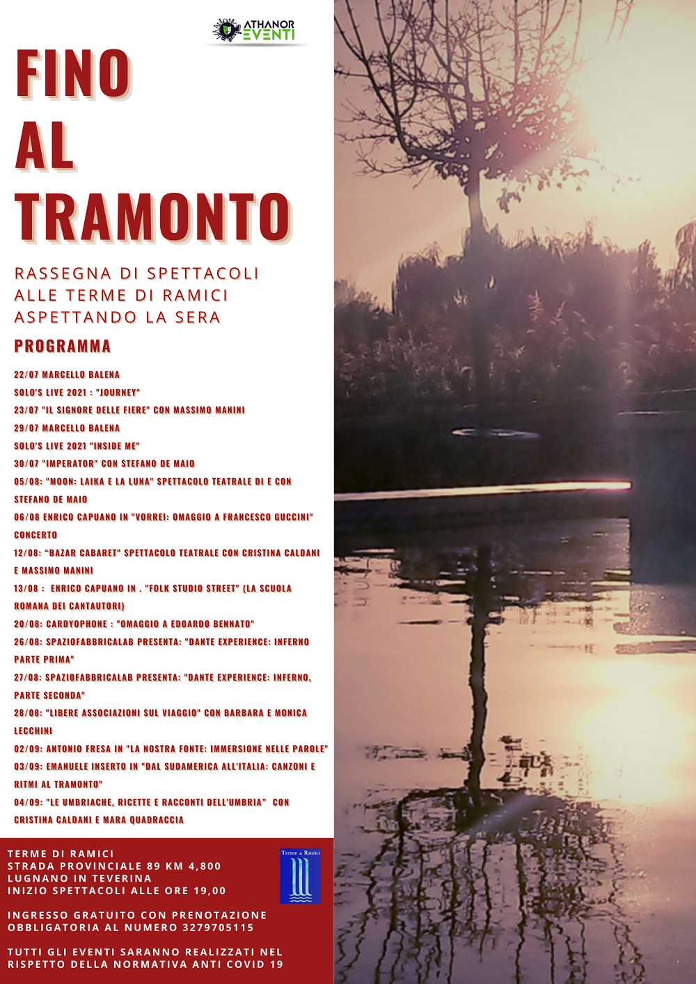 "Fino al tramonto" tra musica e prosa nel complesso termale di Ramici ...