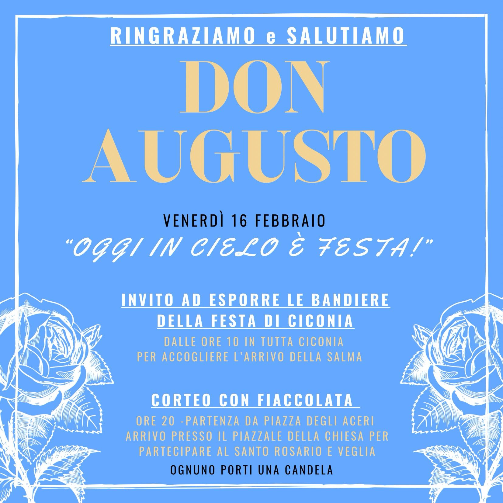 "Oggi in cielo è festa". Salutiamo e ringraziamo don Augusto - Orvietosì.it