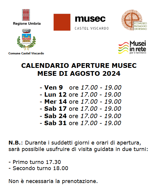 Agosto al Museo Etnografico e del Cotto (MuSeC) di Castel Viscardo ...