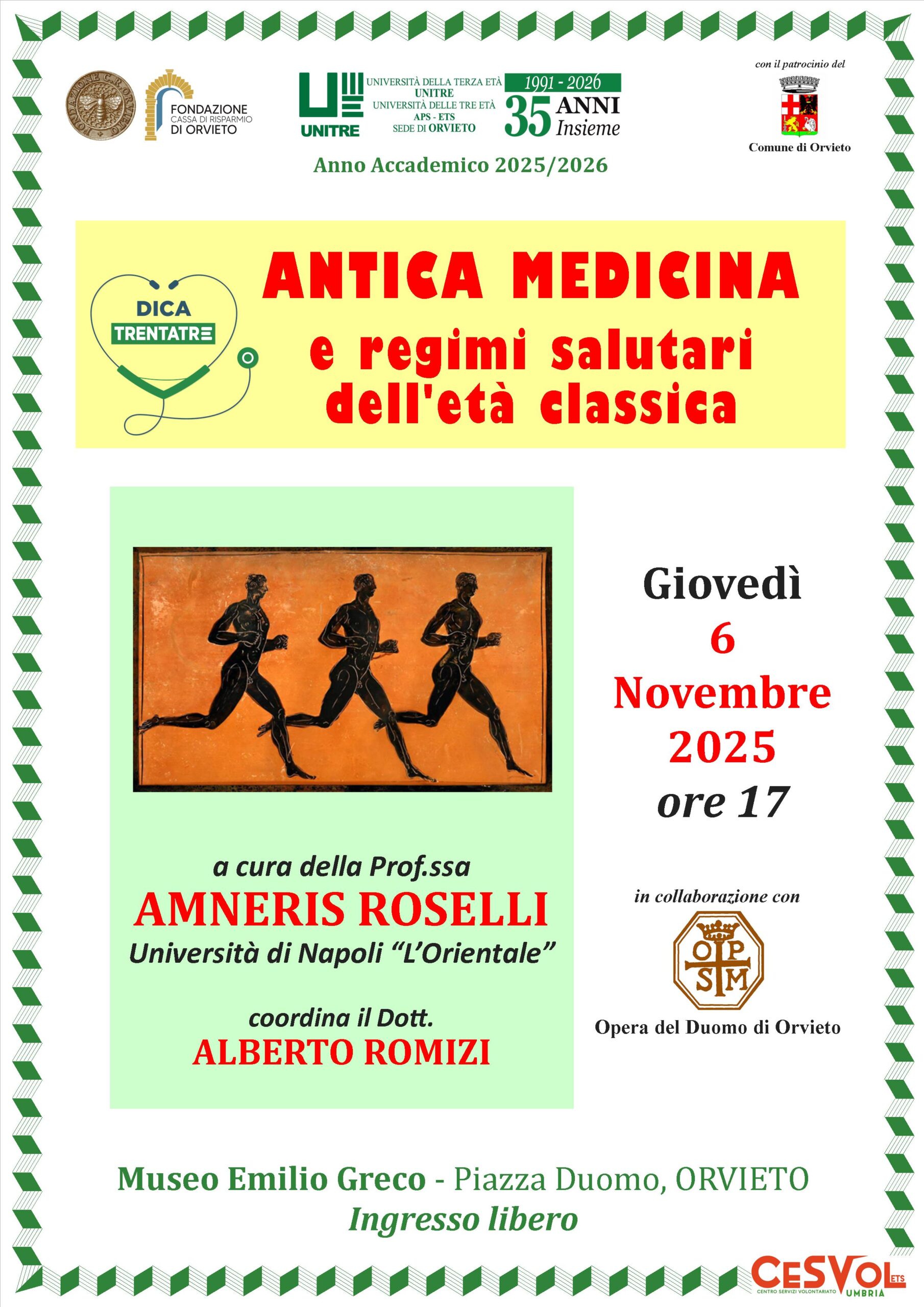 “Antica Medicina e regimi salutari dell'età classica” - Orvietosì.it