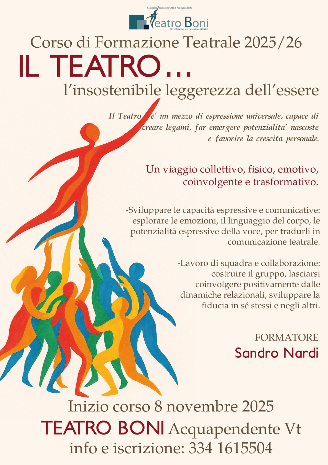 Corso di formazione teatrale al Boni: "Il teatro... l'insostenibile ...